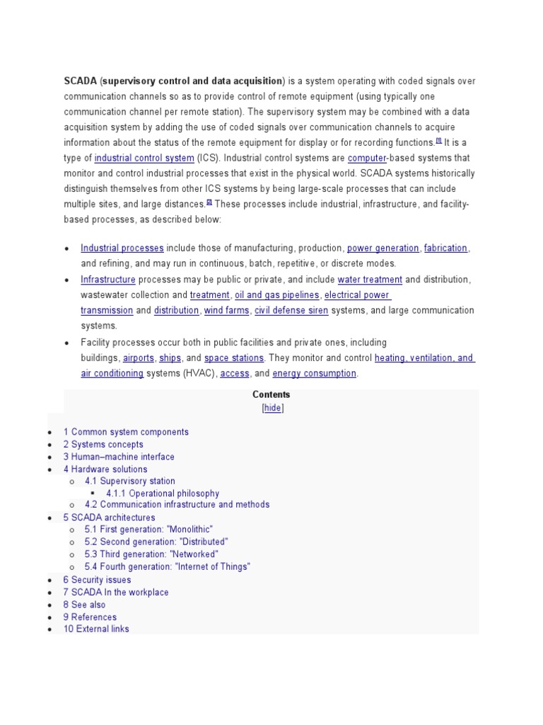 SCADA | PDF | Scada | Programmable Logic Controller SCADA | PDF | Scada | Programmable Logic Controller