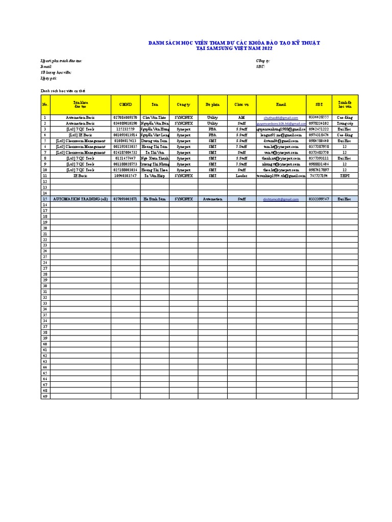 File 02 - (Company Name) - Registration Form TAM | PDF