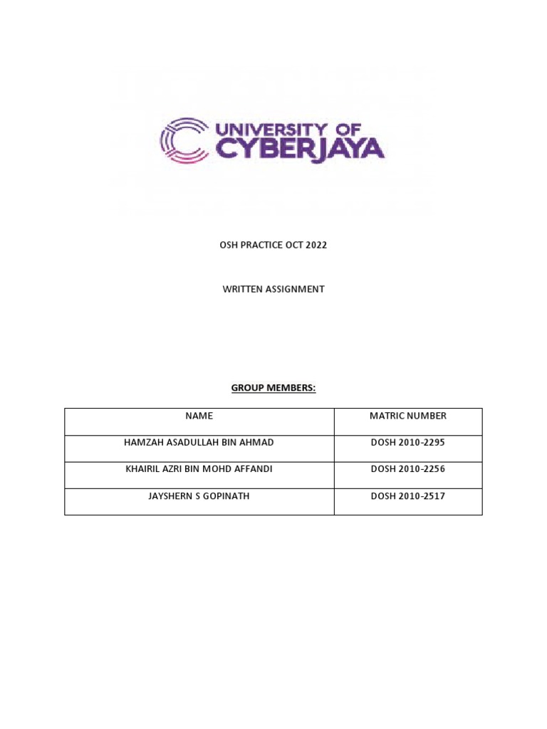 OSH Practice Report | PDF | Occupational Safety And Health | Personal ...