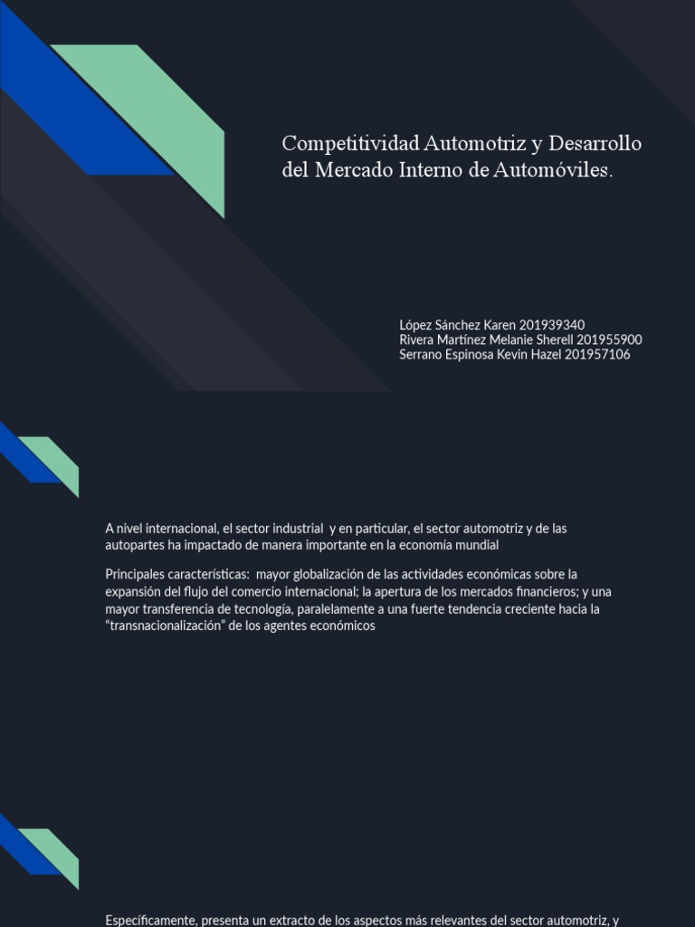 Competitividad en el Mercado Automotriz | PDF | México | Mercado (economía)