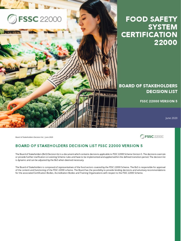 Clarifying Changes and Additional Requirements for FSSC 22000 Version 5 ...