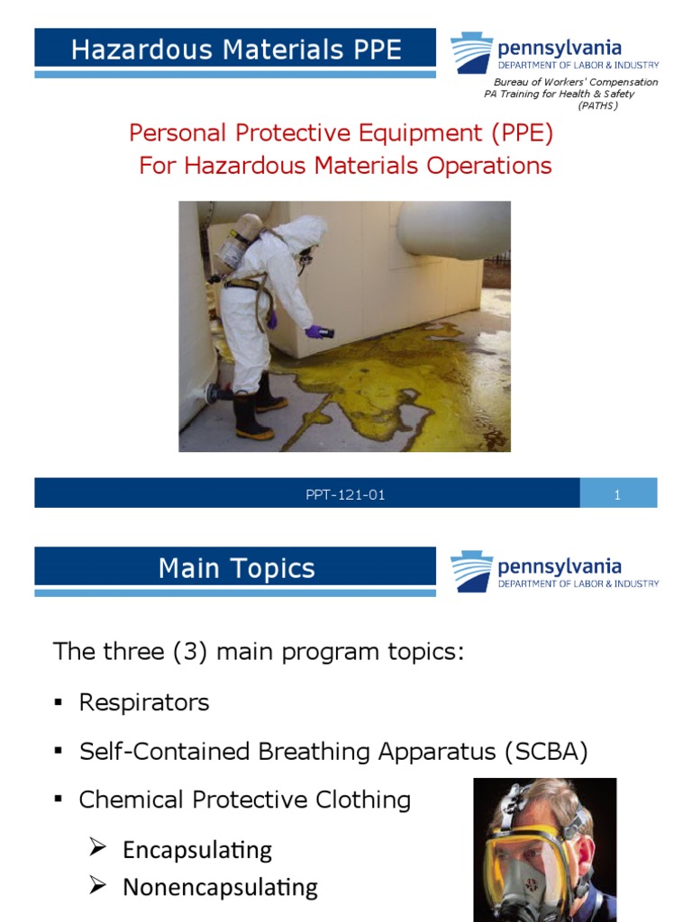 PPE for Hazardous Materials Operations | PDF | Personal Protective ...