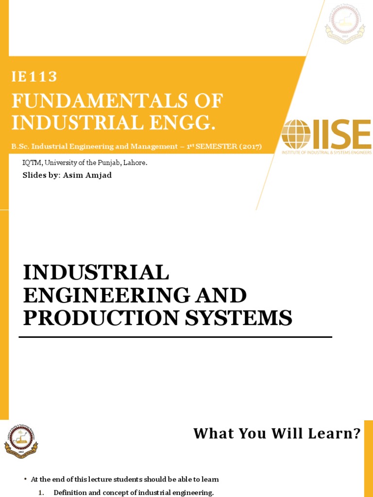 Lecture 02 - Industrial Engineering and Production Systems | PDF | Industrial Engineering ...