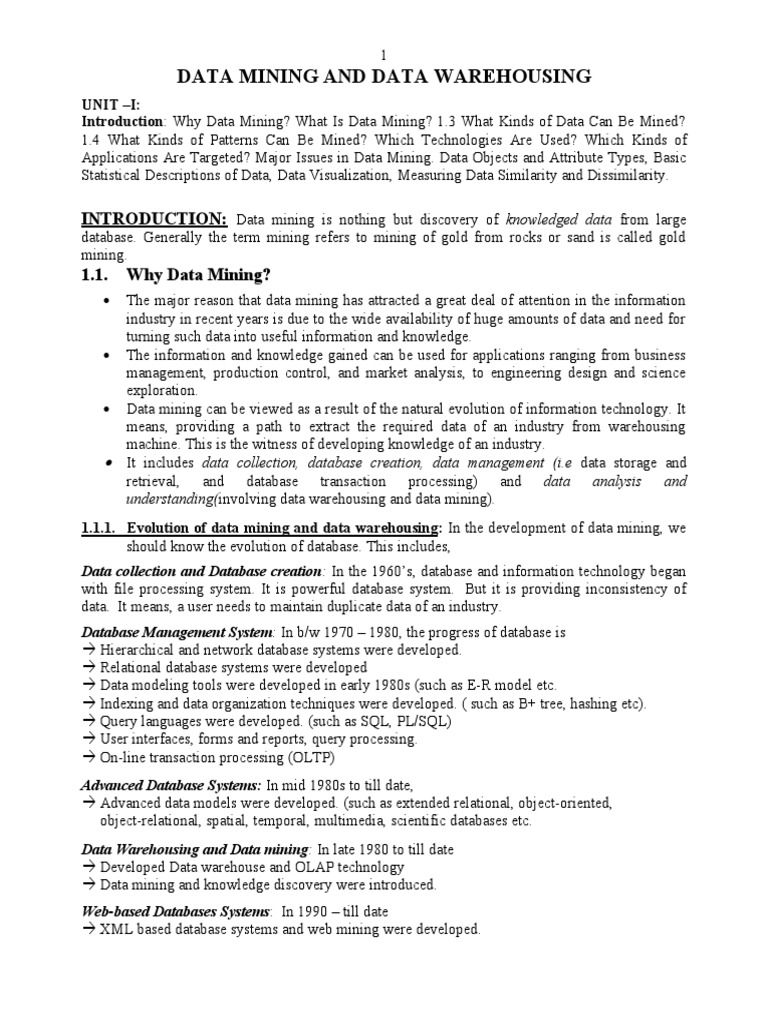 D-Unit-1 R16 | PDF | Databases | Data Warehouse