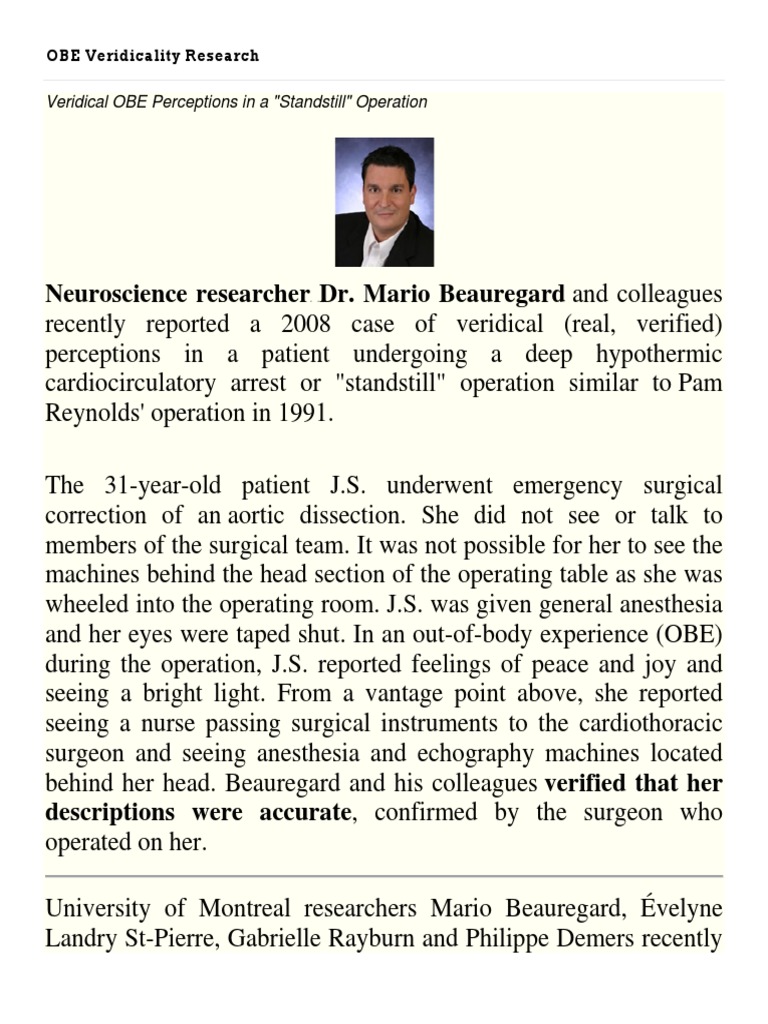 Obe Veridicality | PDF | Surgery | Intensive Care Unit