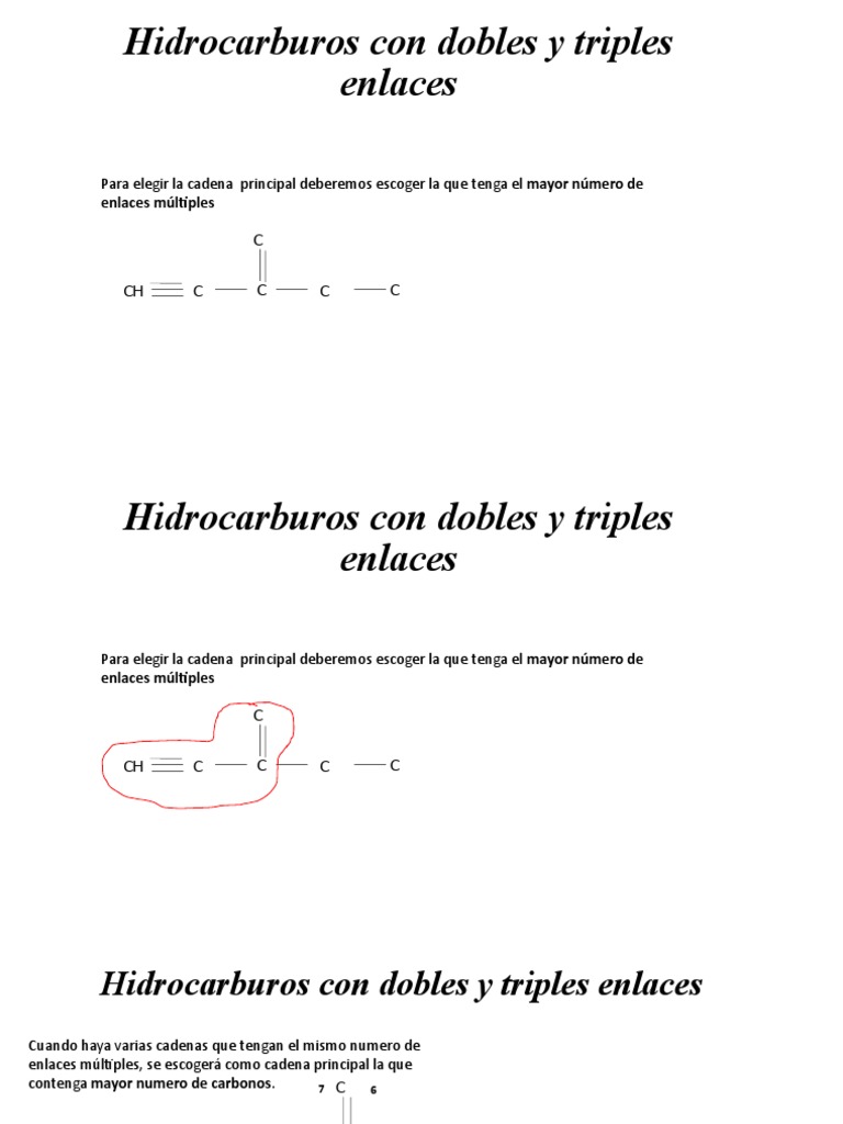 Hidrocarburos Con Dobles y Triples Enlaces | PDF | Hidrocarburos | Alqueno