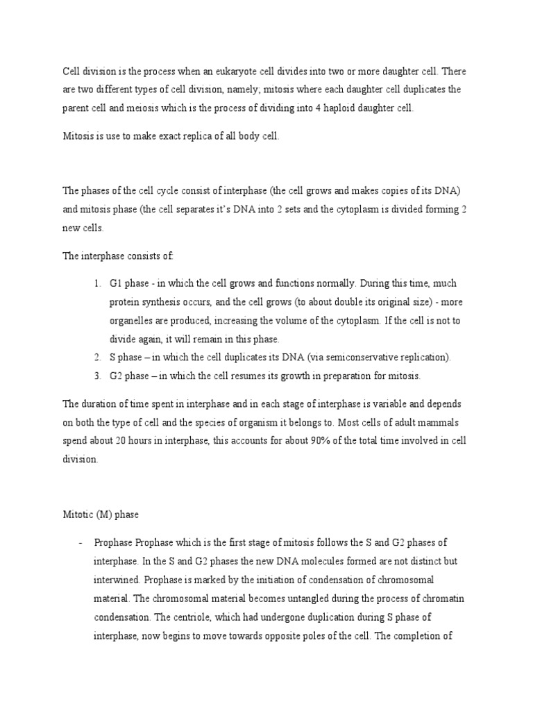 CELL CYCLE | PDF | Meiosis | Mitosis