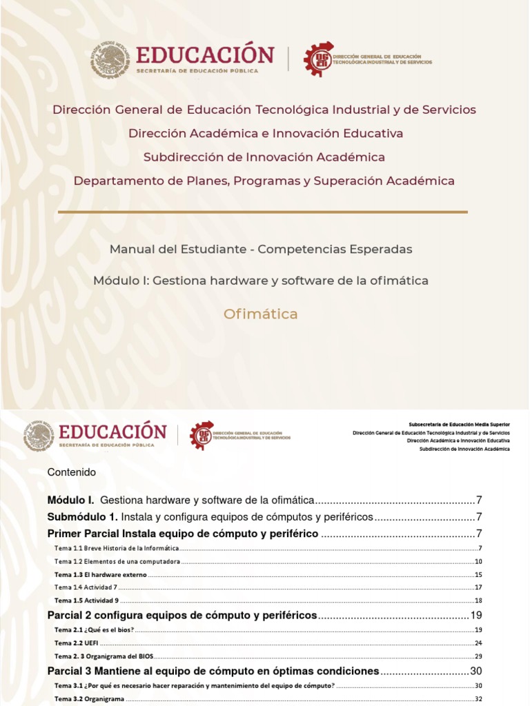 Manual Del Estudiante Ofimatica Modulo I | PDF | Hardware de la computadora | Periférico