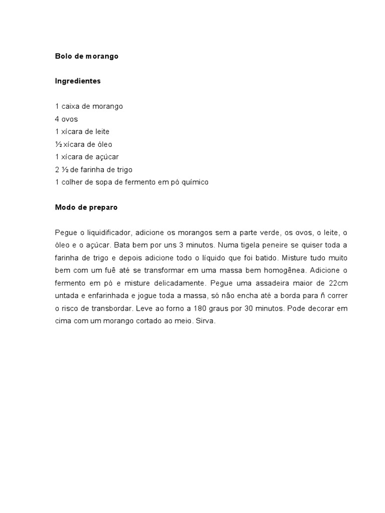 Bolo de Morango | PDF