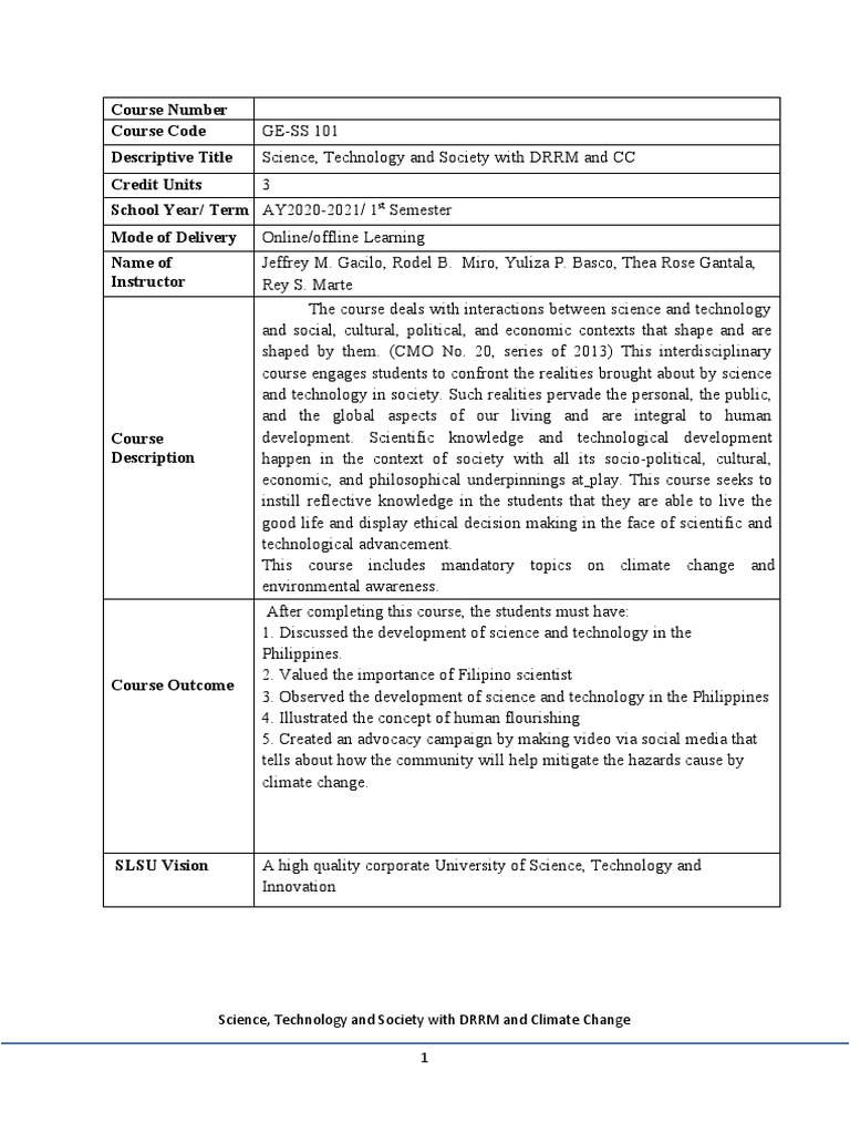 Sts Module 1 | PDF | Id | Science
