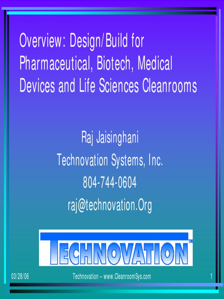 Design Build For Pharmaceutical Clean Rooms | PDF | Verification And ...