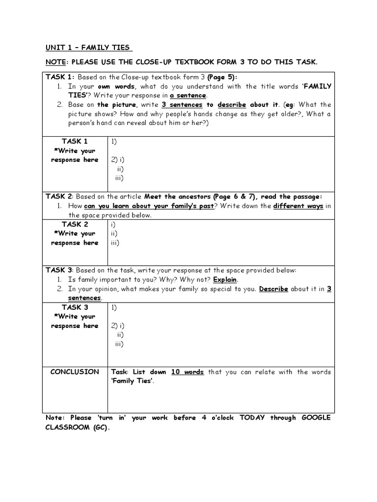 Unit 1 Family Ties | PDF