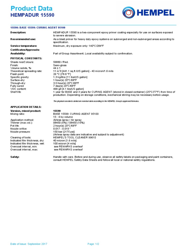 APCS-20A Hempel | PDF | Fiberglass | Epoxy