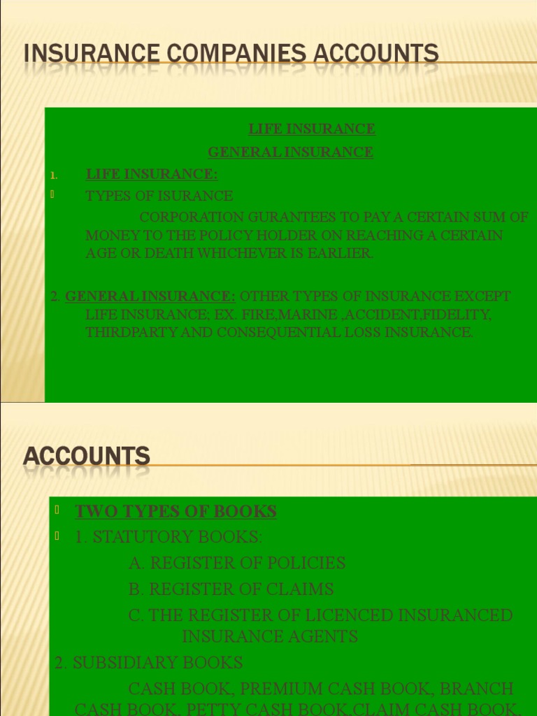 Insurance Company Accounts | PDF | Insurance | Debits And Credits