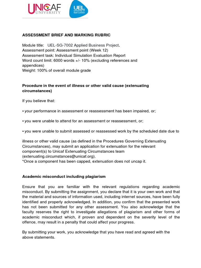 Applied Business Project Assessment Brief | PDF | Cognition | Science
