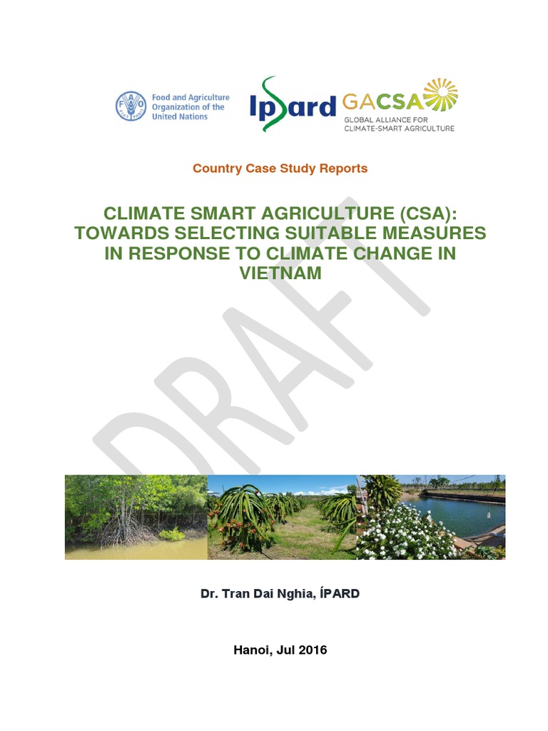 Climate Smart Agriculture (Csa) : Towards Selecting Suitable Measures ...