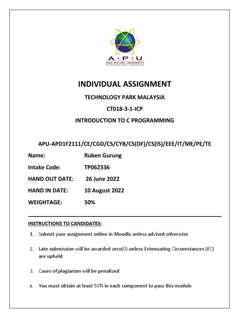 ICP Ruben Gurung TP062336 | PDF | Subroutine | Control Flow