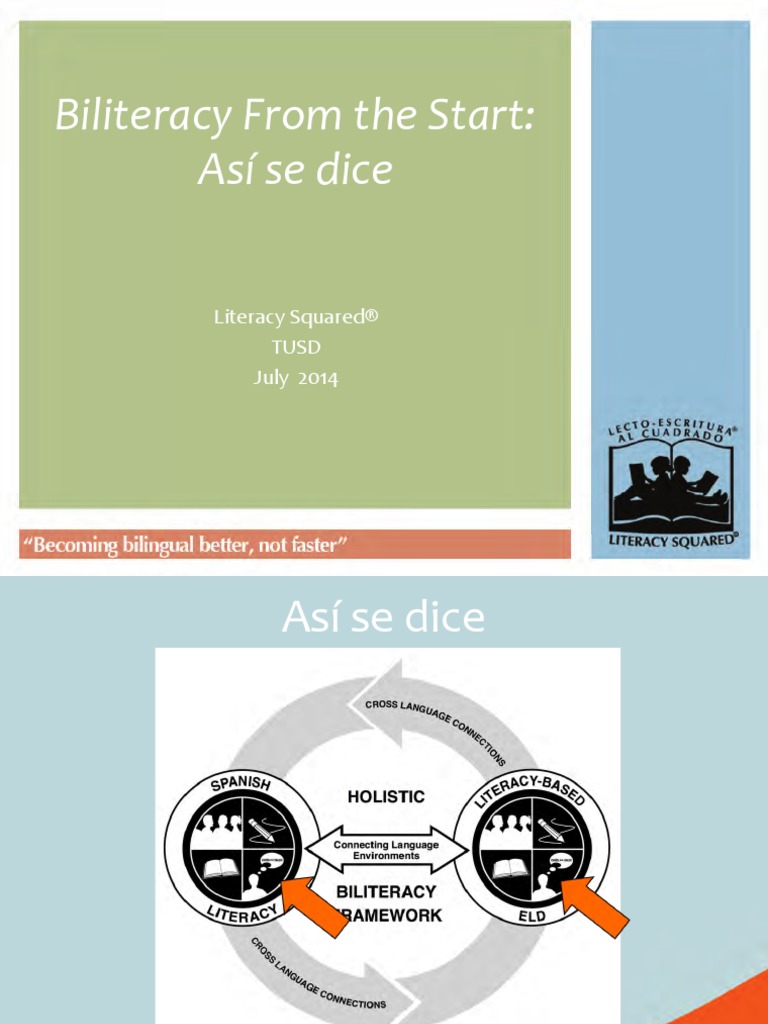 Biliteracy From The Start: Así Se Dice: Literacy Squared® Tusd July ...