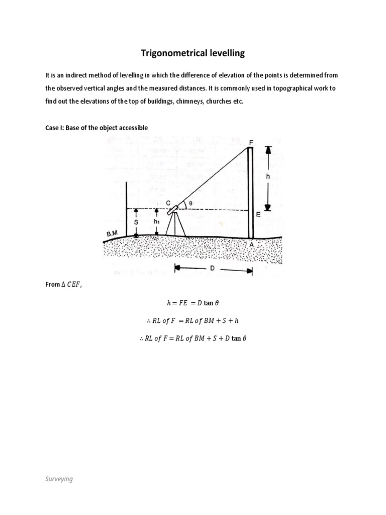 Trigonometric Levelling | PDF