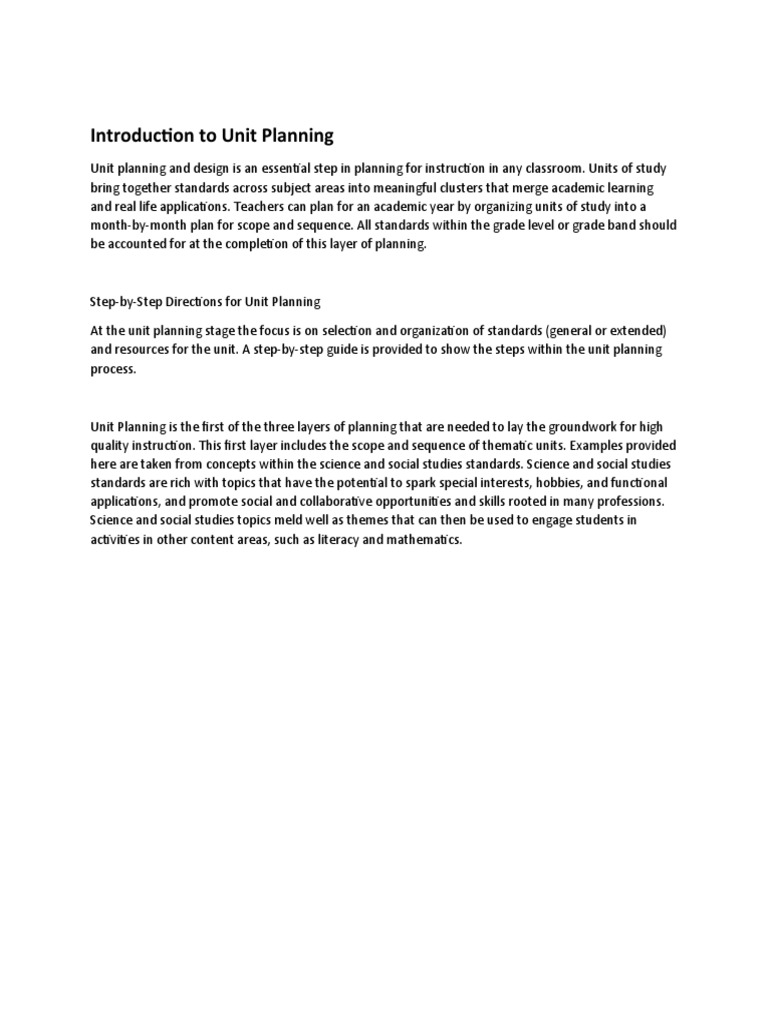 Essential Guide to Unit Planning | PDF | Career & Growth | Business