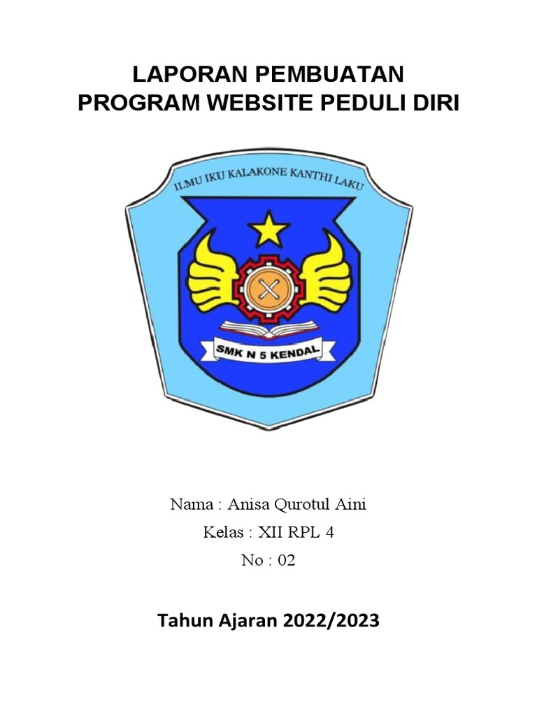 Laporan Pembuatan Program Website Peduli Diri | PDF