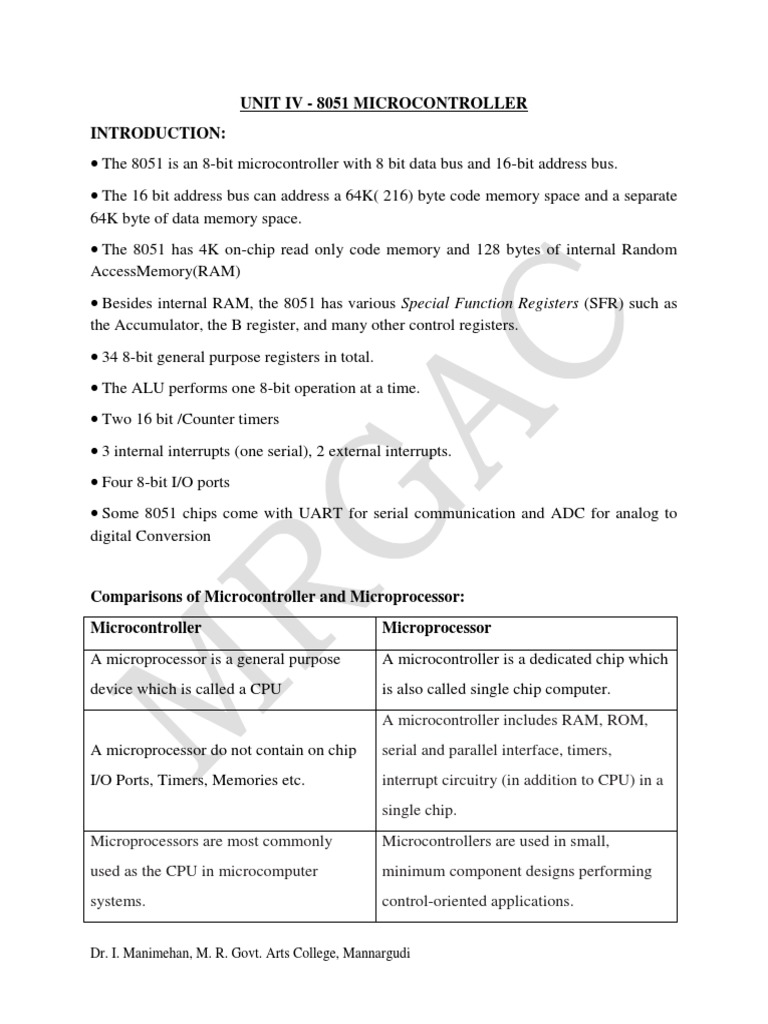 8051 Microcontroller | PDF | Microcontroller | Microprocessor 8051 Microcontroller | PDF | Microcontroller | Microprocessor