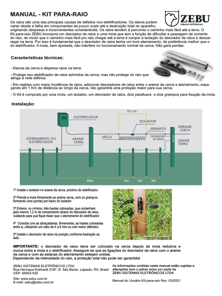 2021 - 03 MANUAL Kit Para-Raios | PDF | Relâmpago | Terra