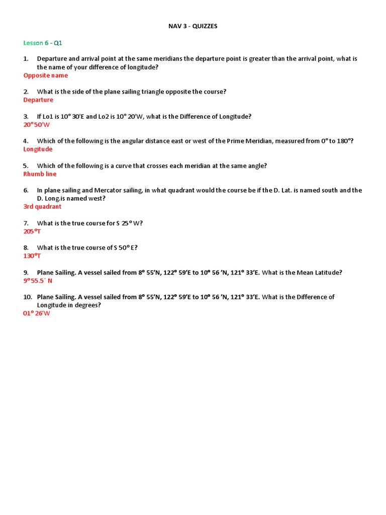 NAV 3 Tulun - Am | PDF | Tide | Latitude
