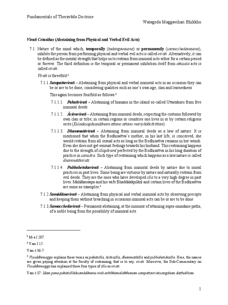 Lecture 23-24, Virati Cetasikas | PDF | Gautama Buddha | Mind