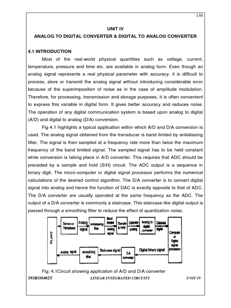 Unit 4 Notes | PDF | Analog To Digital Converter | Sampling (Signal ...