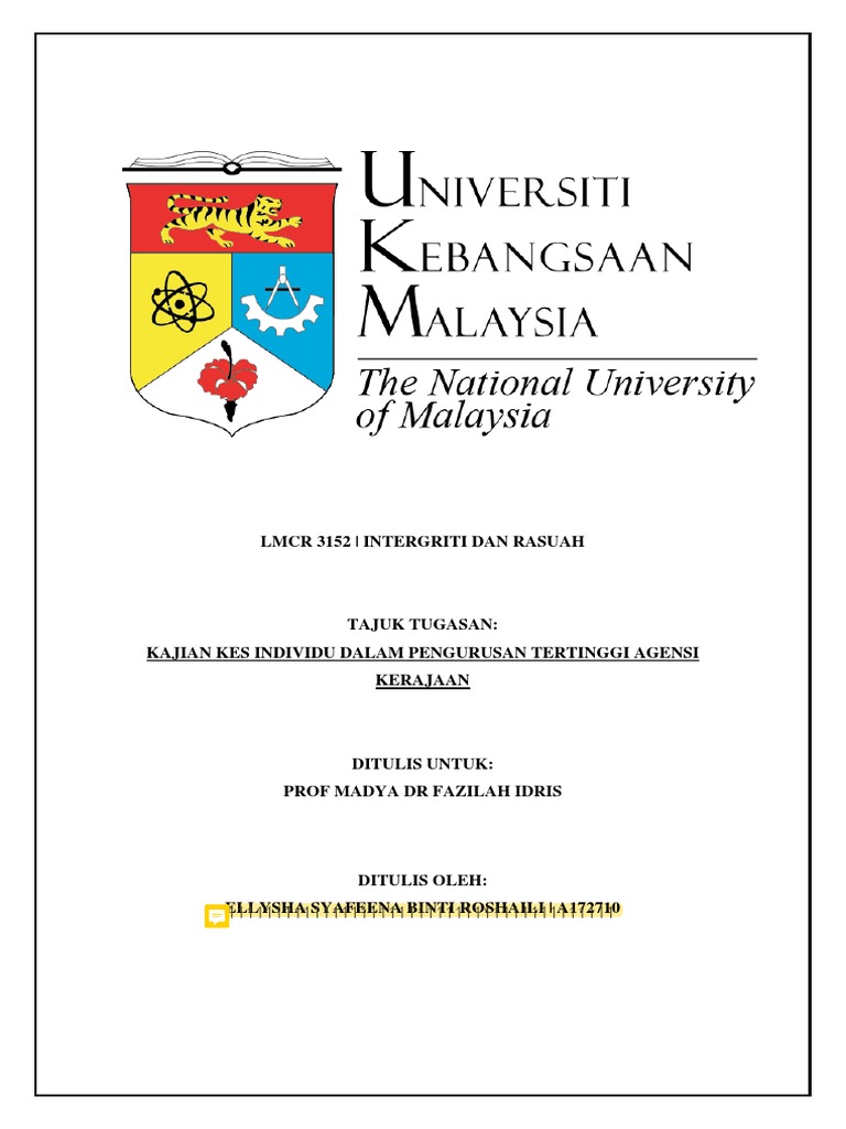Contoh Kajian Kes Individu Dalam Pengurusan Tertinggi Agensi Kerajaan | PDF
