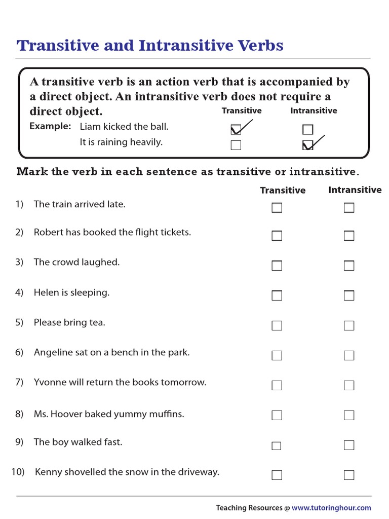 Distinguishing Between Transitive and Intransitive Verbs: A Lesson on ...