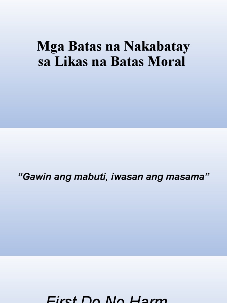 Mga Batas Na Nakabatay Sa Likas Na Batas | PDF