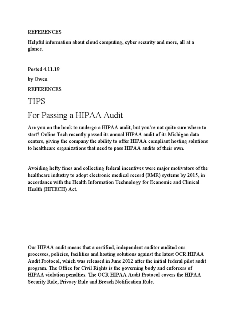 HIPAA Compliance Audit Best Practices | PDF | Health Insurance ...