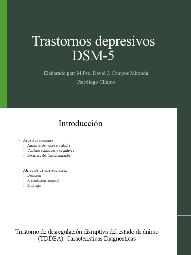 Trastornos Depresivos DSM-5 v3 | PDF | Depresión (estado de ánimo) | Desorden bipolar