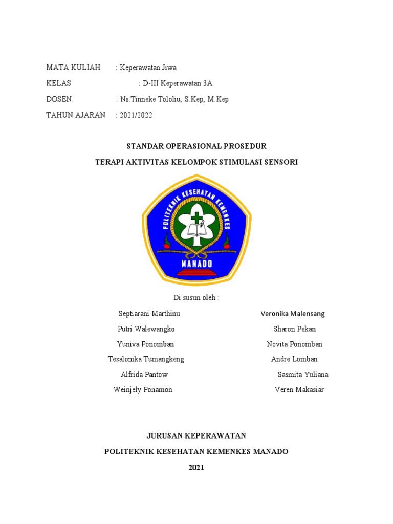SOP TAK Stimulus Sensori - Kel 3&4 | PDF