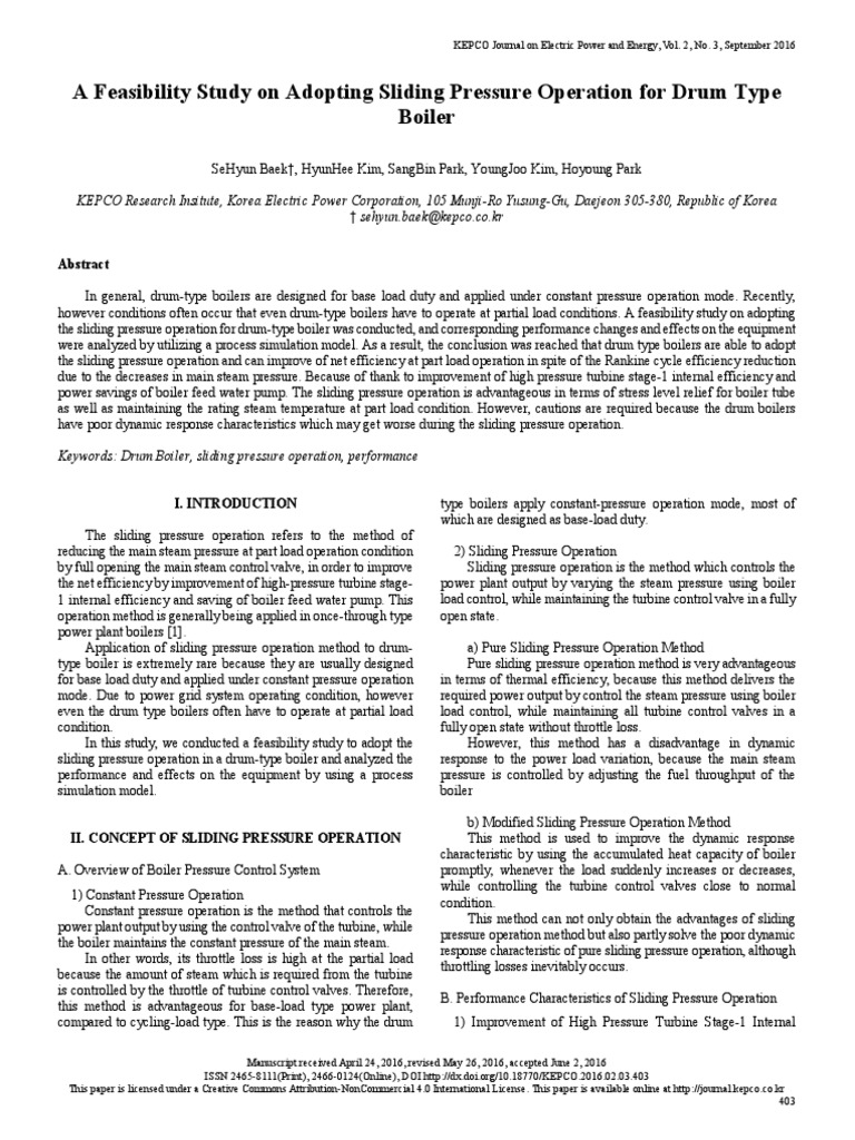 Feasibility of Sliding Pressure in Drum Boilers | PDF | Boiler | Steam