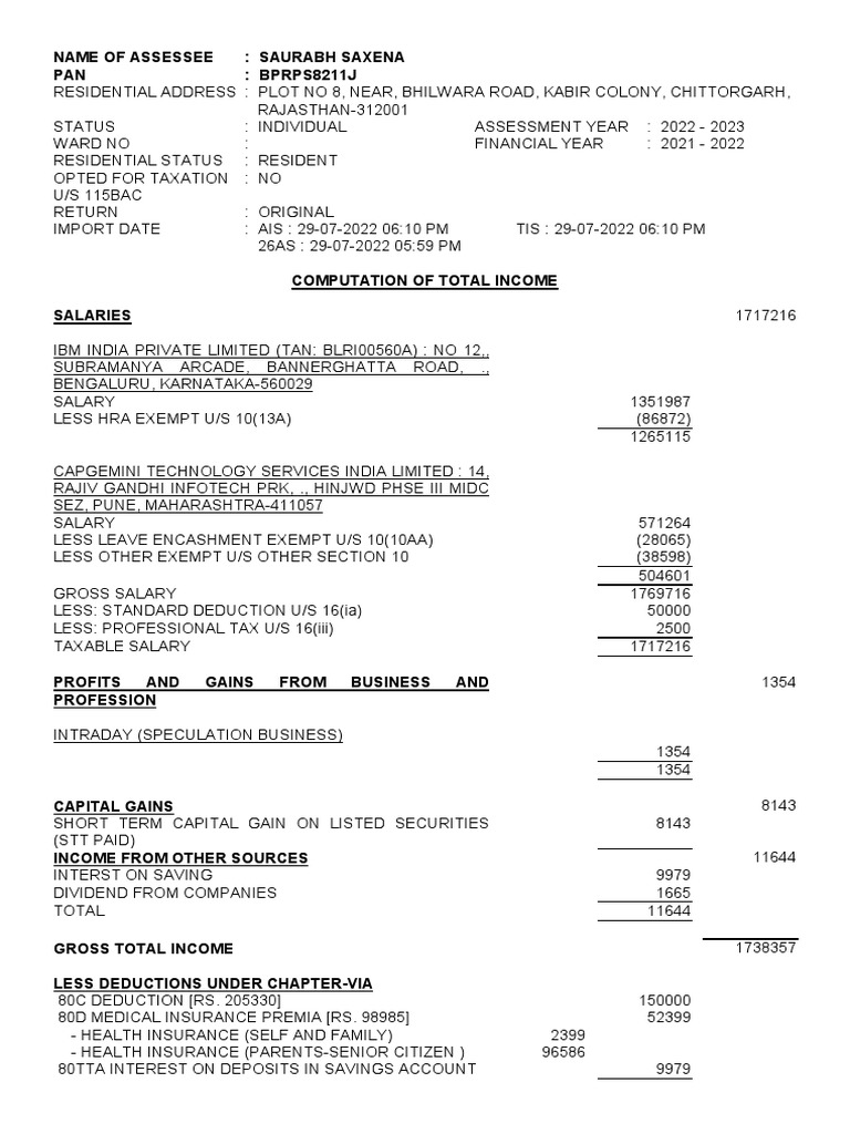 Computation | PDF | Tax Deduction | Taxes
