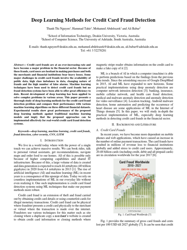 Deep Learning Methods For Credit Card Fraud Detect | PDF | Machine ...