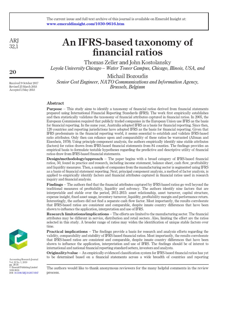 An IFRS-based Taxonomy of Financial Ratios | PDF | International ...
