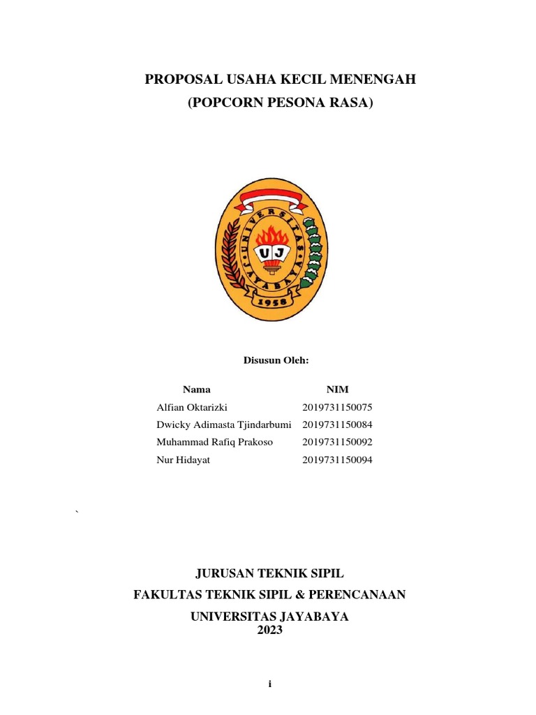 Proposal Pemasaran Popcorn - Pesona Rasa | PDF