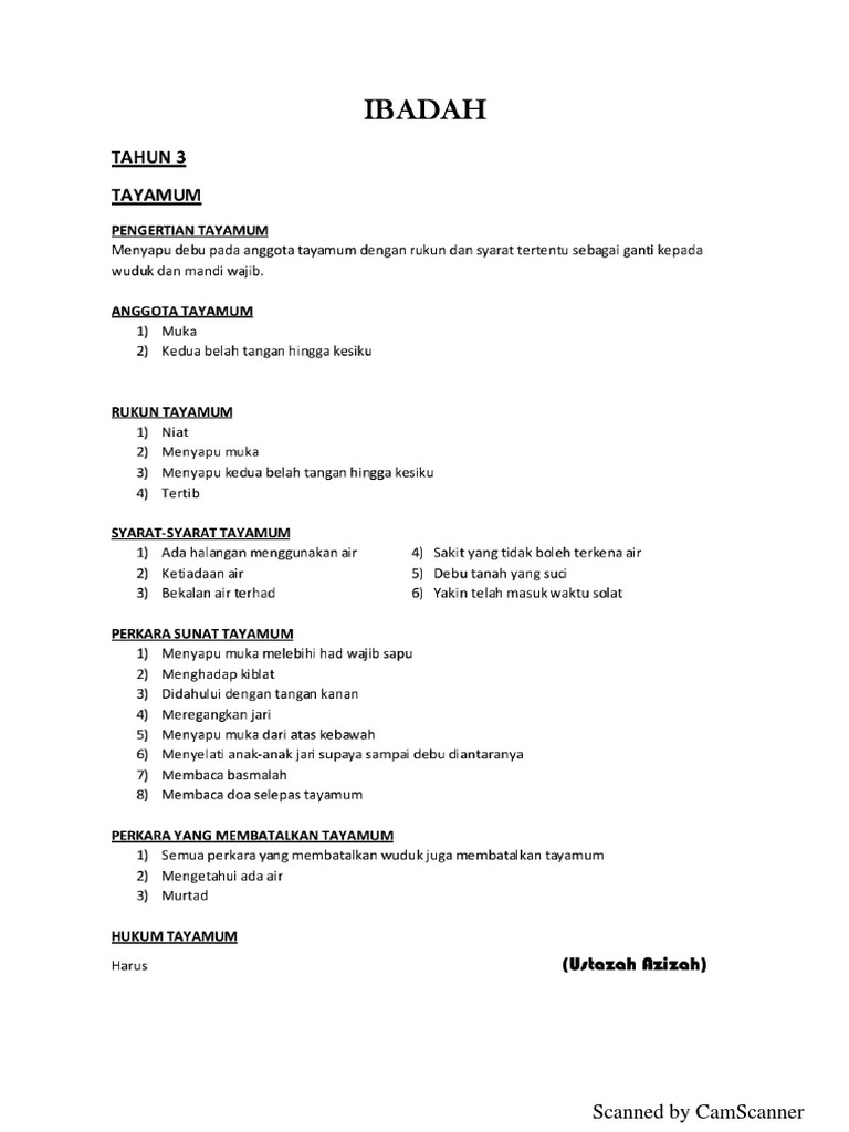 Nota Ibadah UPKK | PDF