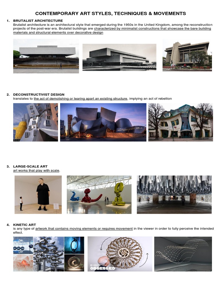 Contemporary Art Styles Movements | PDF | Paintings | Abstract Art