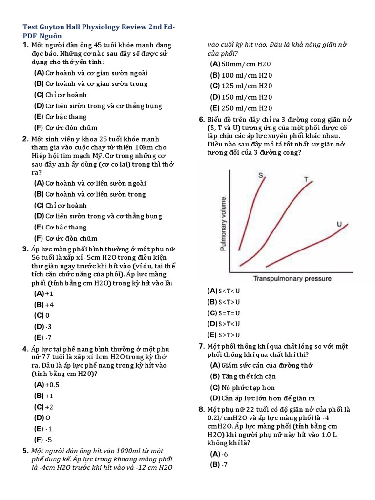 Test Guyton Hall Physiology Review 2nd Ed | PDF