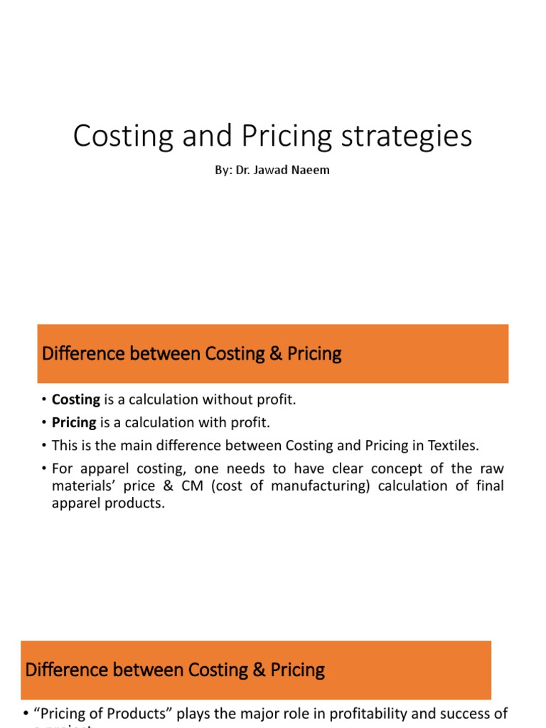 Costing and Pricing | PDF | Pricing | Dyeing
