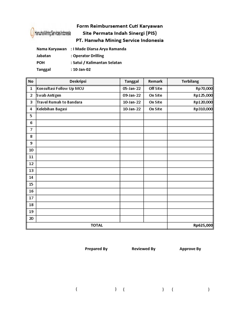 Form Reimbursement | PDF