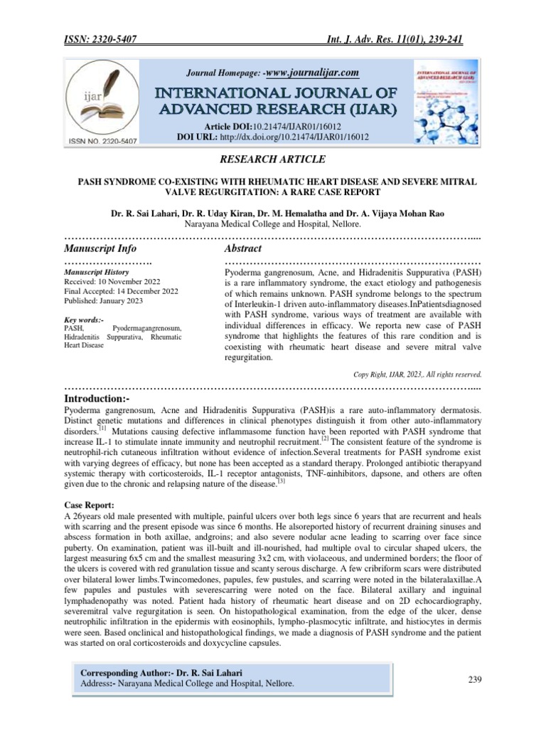 Pash Syndrome Co-Existing With Rheumatic Heart Disease and Severe ...