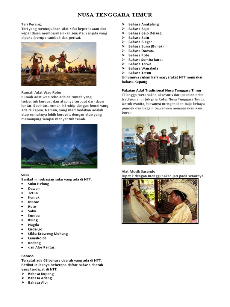 Budaya dan Tradisi NTT & NTB | PDF