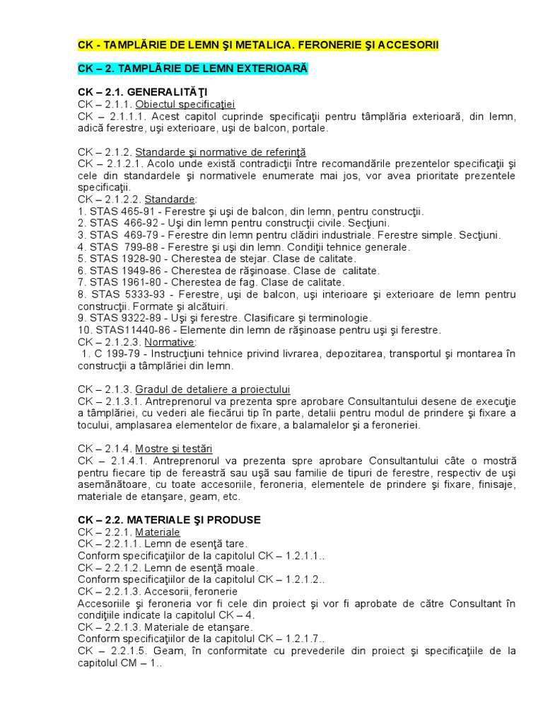 Ck-2 Tamplarie Din Lemn Exterioara | PDF