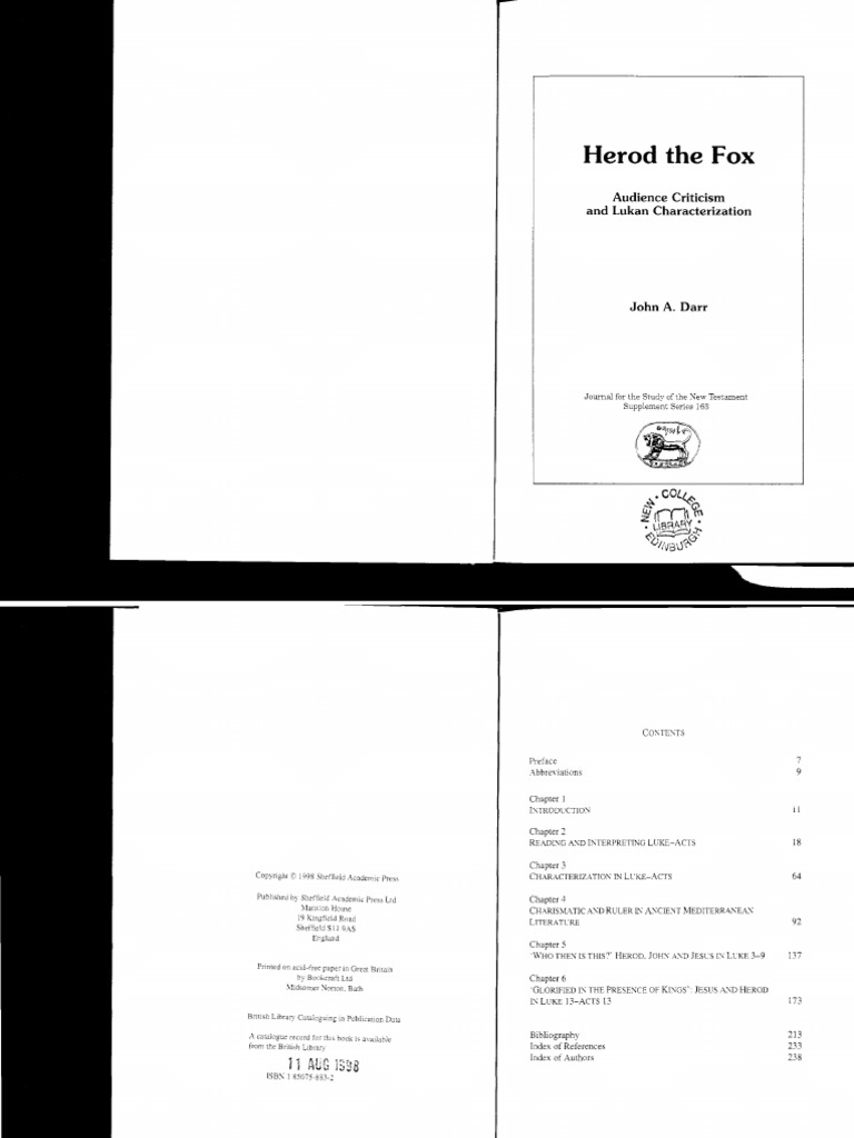 John A. Darr - Herod The Fox - Audience Criticism and Lukan ...